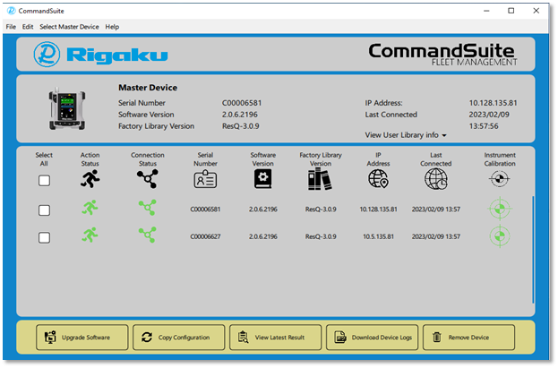 Rigaku CommandSuite Fleet Management